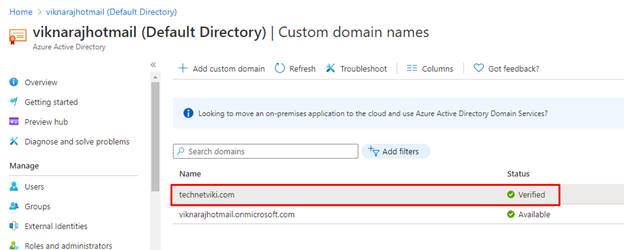 Adding Our Own Domain Name To Azure Active Directory Adding Our Own Domain Name To Azure Active Directory